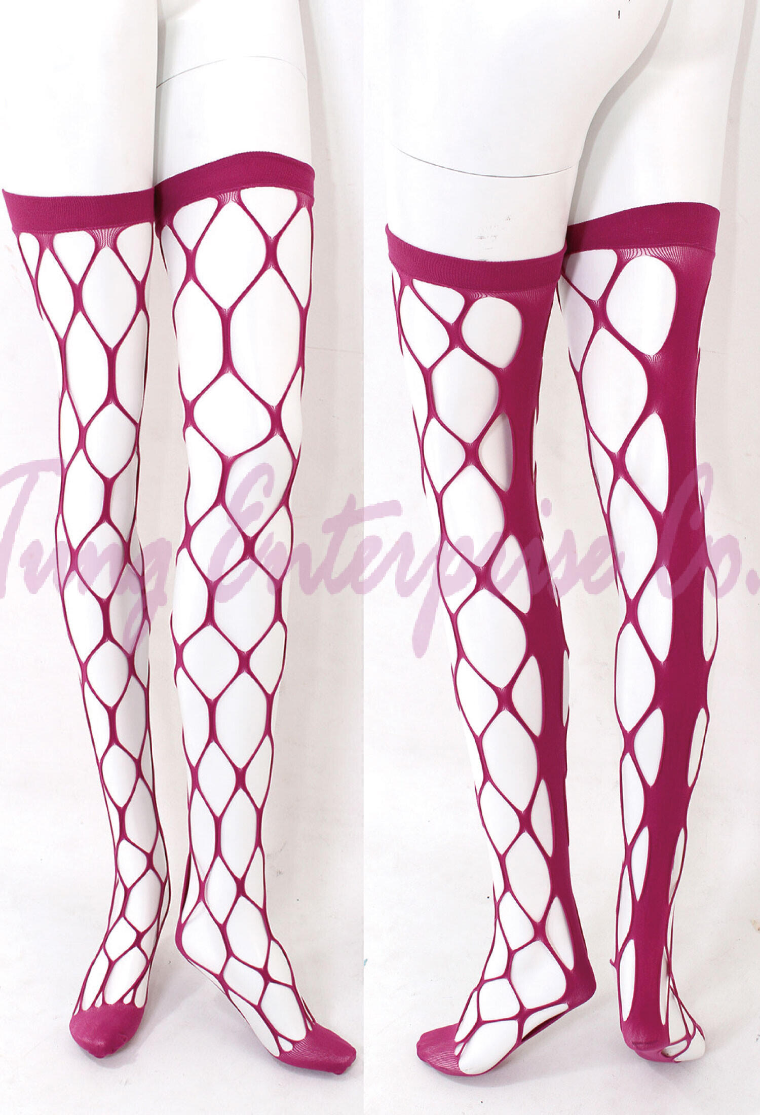 Large Diamond Fishnet Thigh High Stockings - Tung Tung